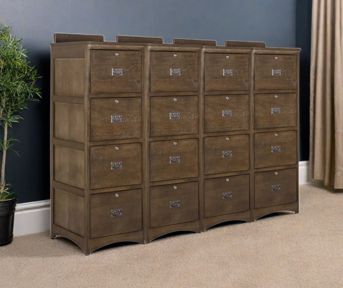 Mission Solid Oak 4 Drawer File Cabinet - Walnut — Crafters and Weavers