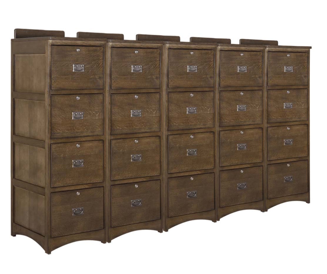 Mission Solid Oak 4 Drawer File Cabinet - Walnut — Crafters and Weavers