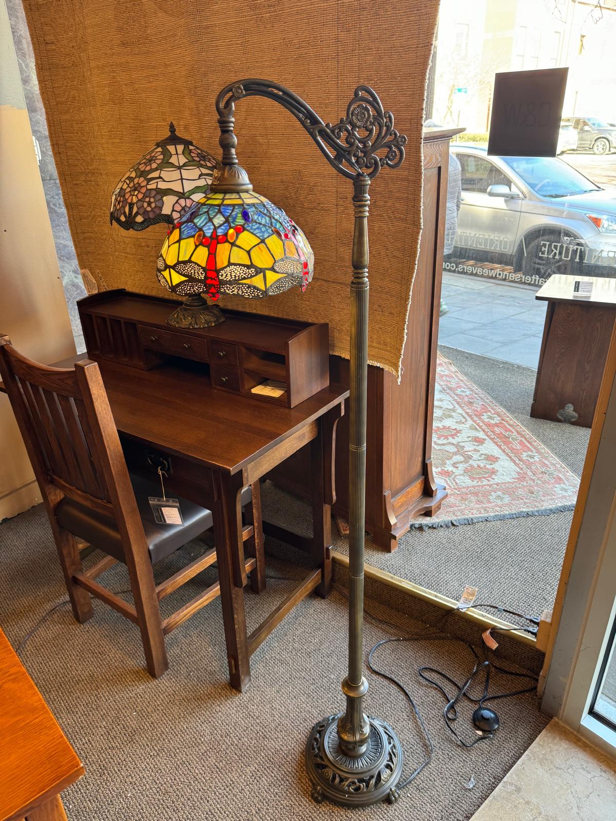 Tiffany style Stained glass Bridge Lamp / Reading Lamp — Crafters and ...