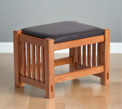 Buy Mission Oak Foot Stool with Spindles in USA — Crafters and Weavers