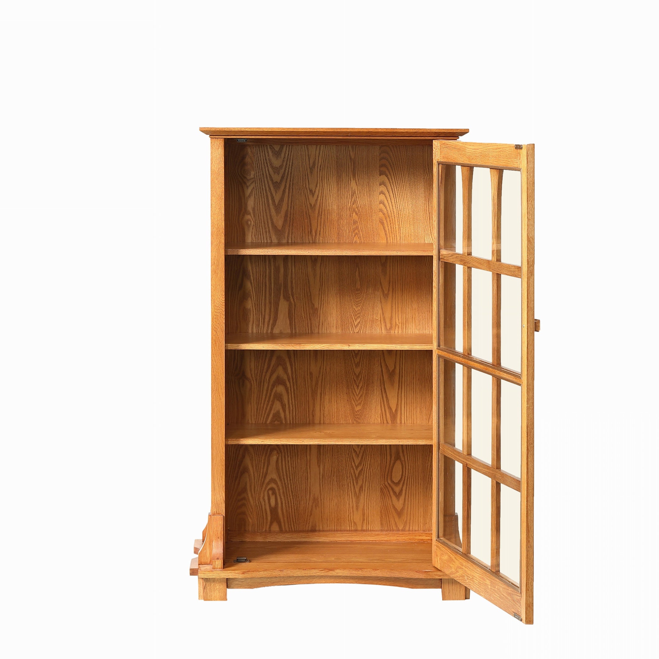 Mission Style Solid Oak Display Bookcase — Crafters and Weavers