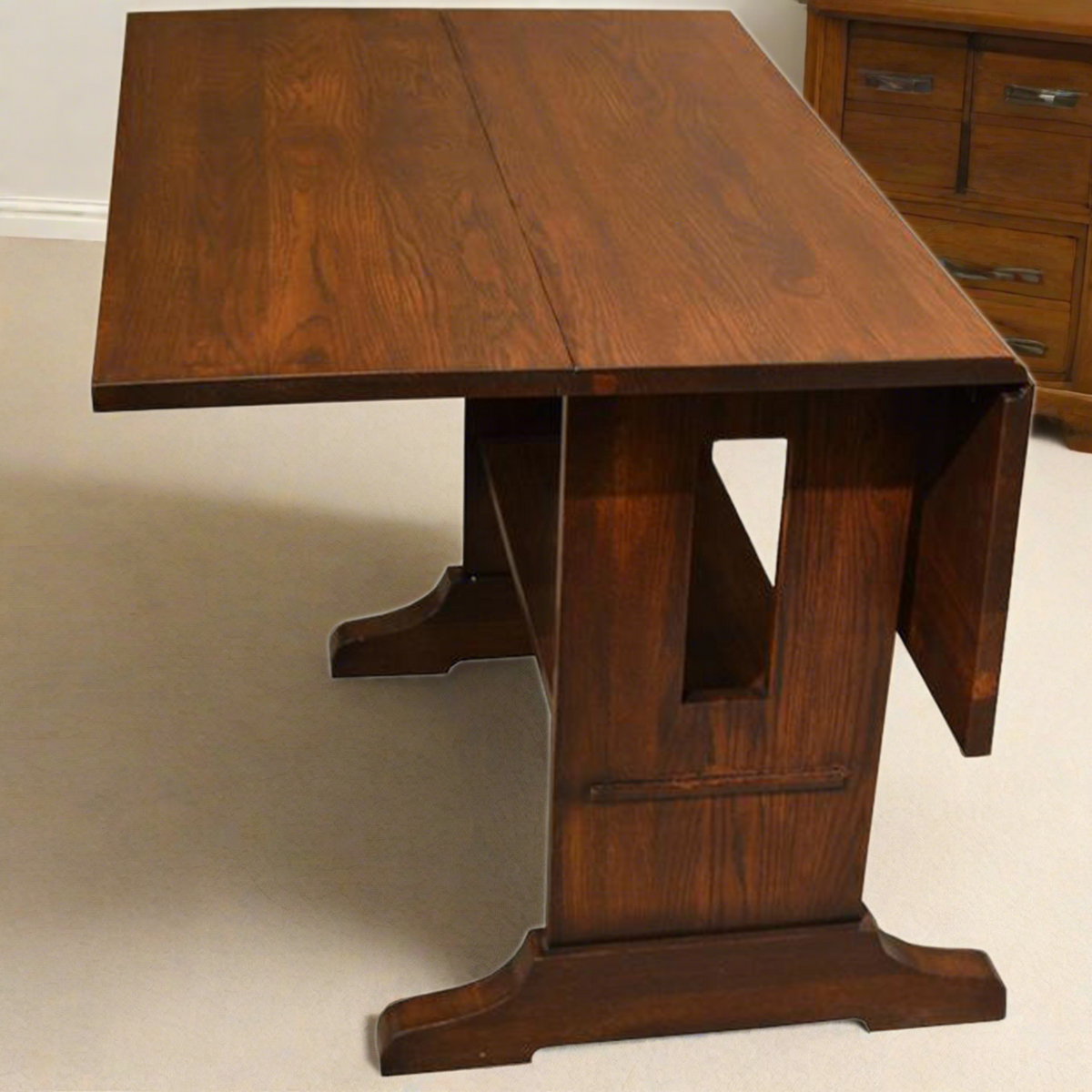 Buy Mission Solid Oak Drop Leaf Dining Table in USA— Crafters and Weavers