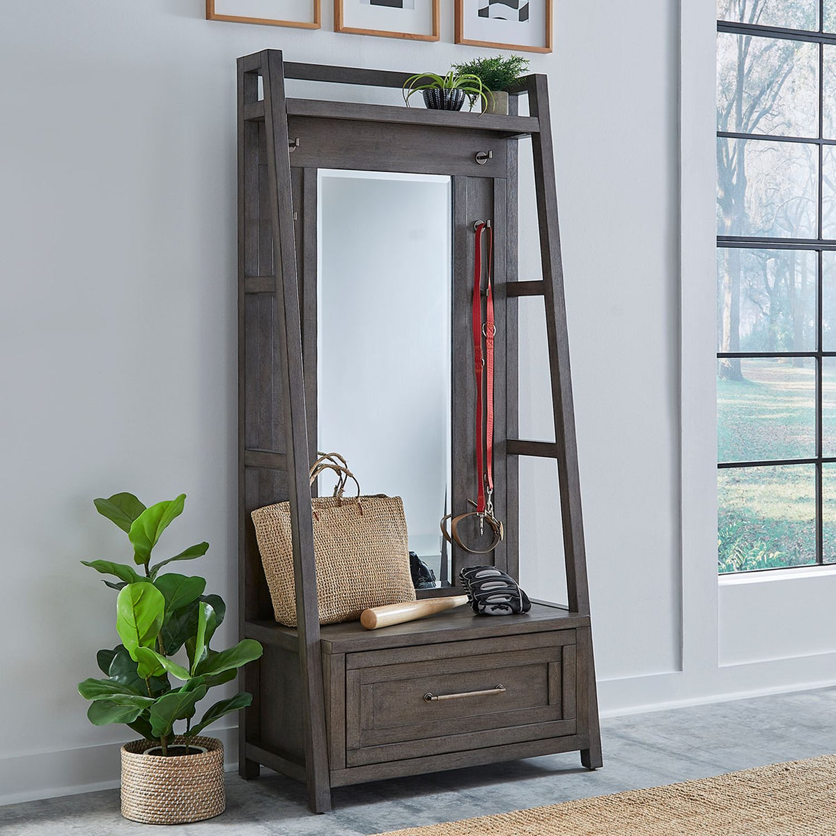 Buy Oak Hall Tree with Storage Trunk in USA— Crafters and Weavers