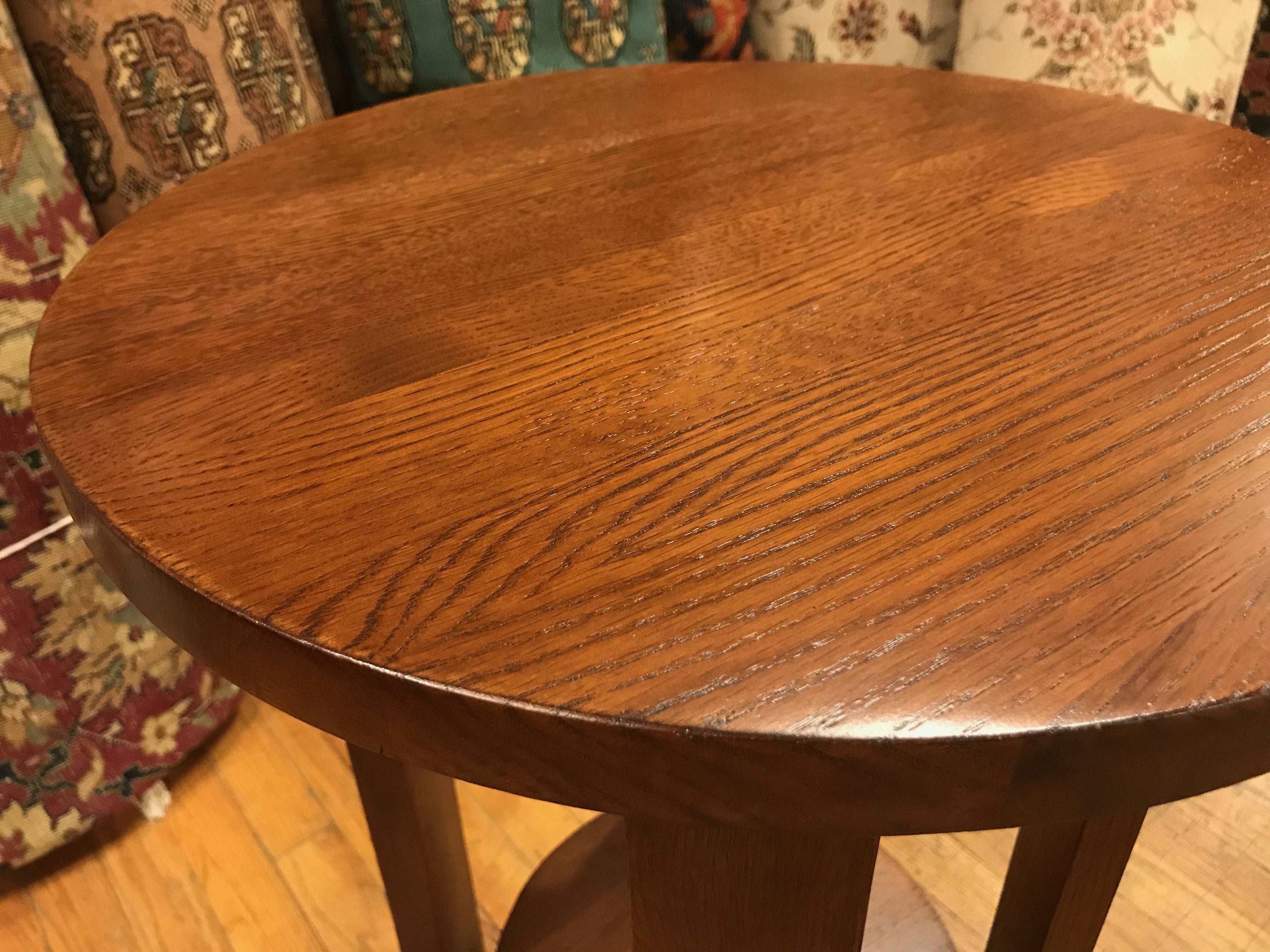 Buy Mission Style Oak Round End Table - Michael's Cherry in USA ...
