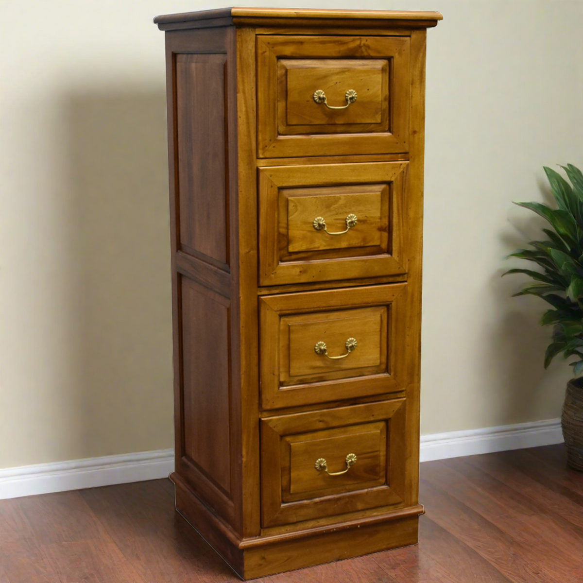 Legacy 4 Drawer Wood File Cabinet - Light Brown Walnut — Crafters and ...