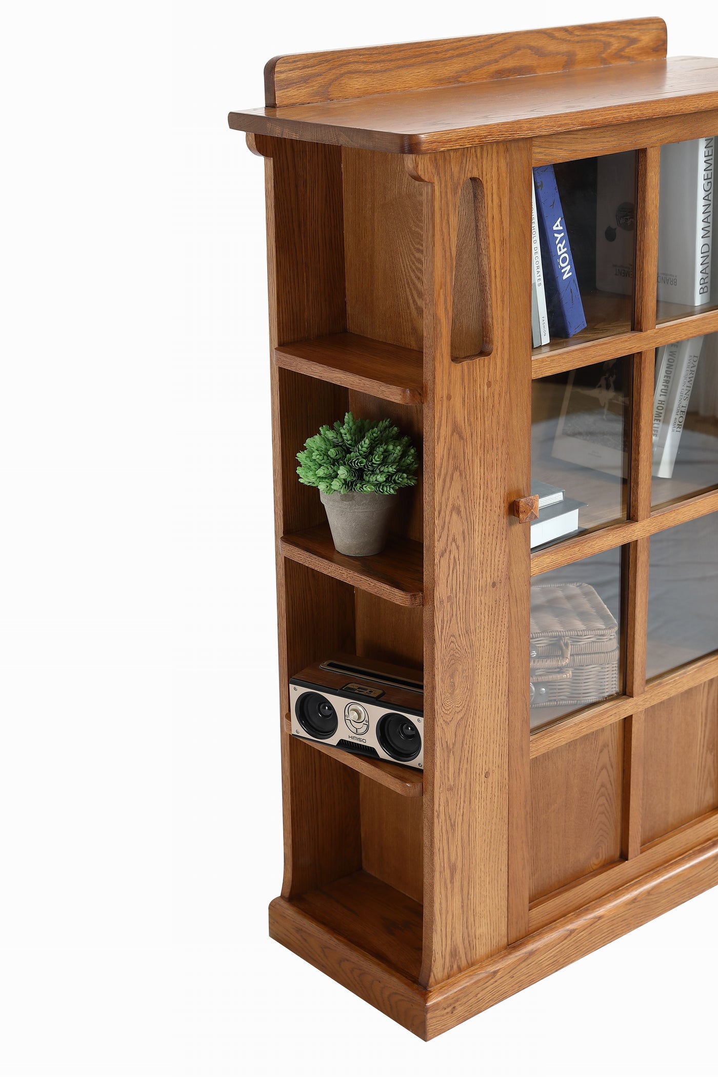Mission 1 Door Bookcase-Side Shelves-MC — Crafters and Weavers
