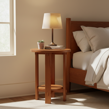 Preorder Mission Style Oak Round End Table - Michael's Cherry ...