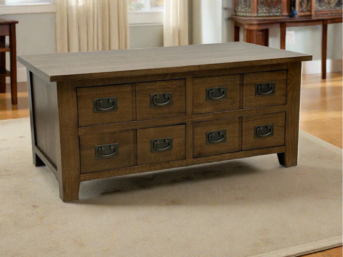 Mission 8 Drawer Coffee Table — Crafters and Weavers