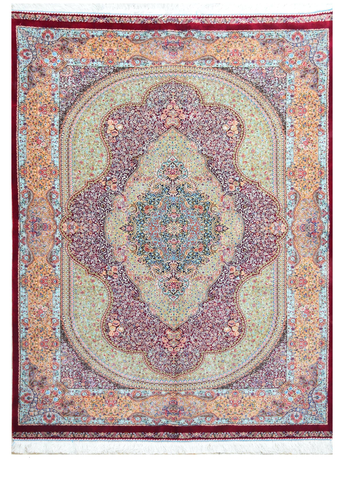 Fine Agra 100% Silk Oriental Rugs 4' x 5' 10" — Crafters and Weavers