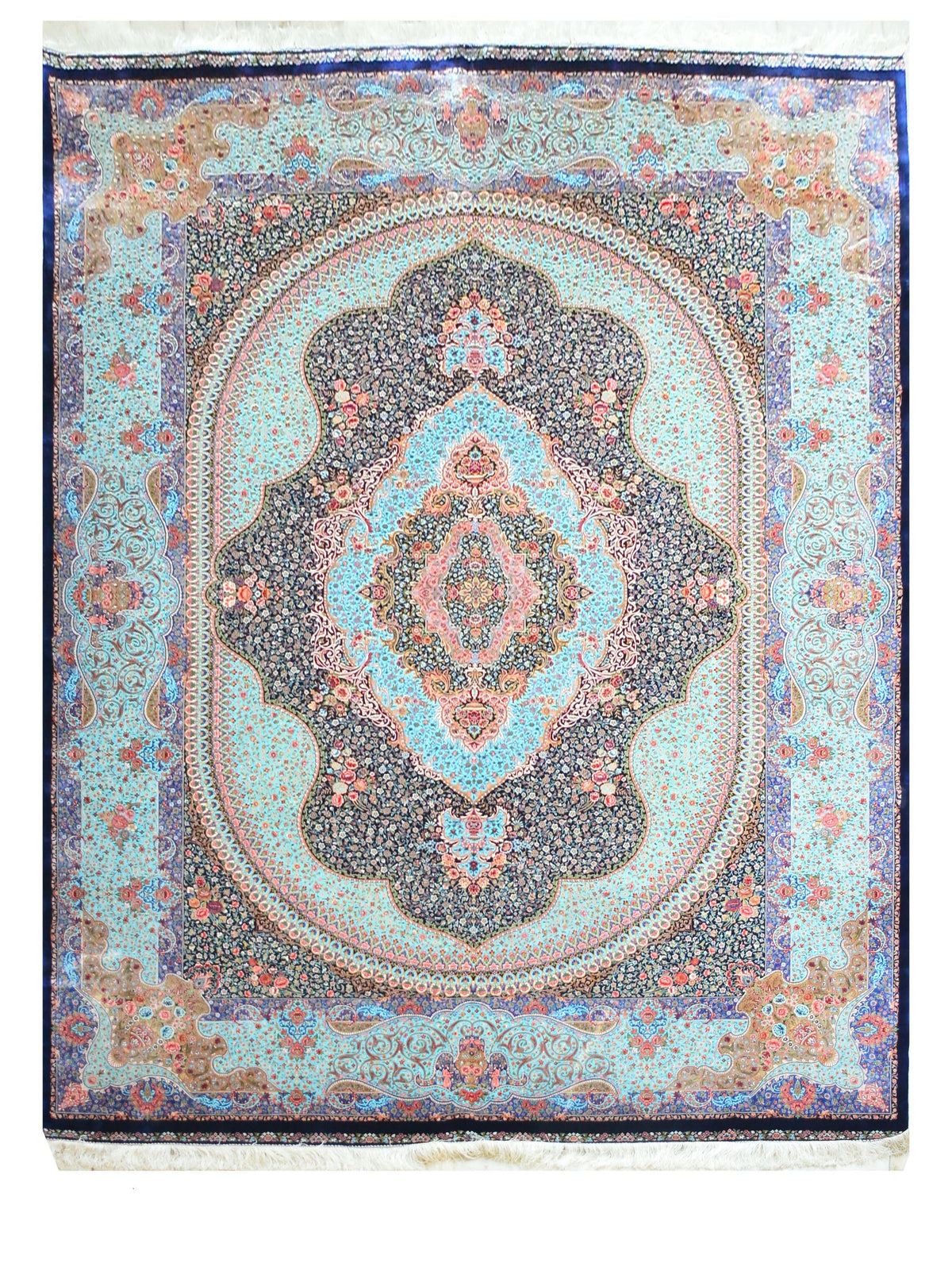 French Aubusson Silk Rug 3' x 5' — Crafters and Weavers