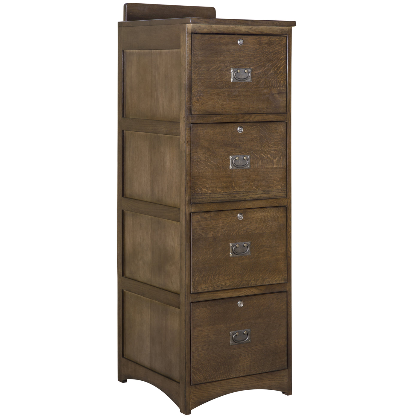 Mission Solid Oak 4 Drawer File Cabinet - Walnut — Crafters and Weavers