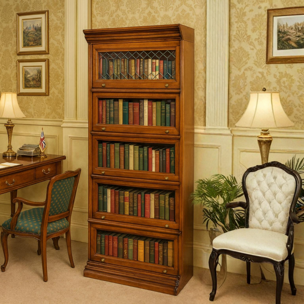Solid Wood Oak and Mahogany Barrister Bookcases in 3, 4, and 5 Stack ...