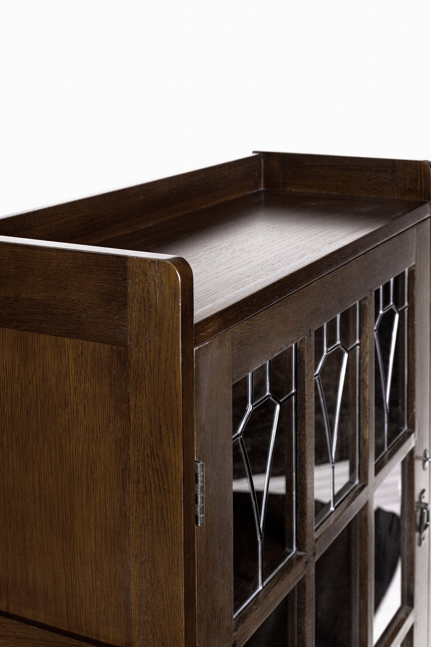 Mission Leaded Glass Bookcase-Lock & Key — Crafters and Weavers