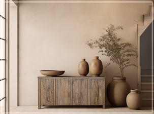 Lotus Rustic Modern 4 Door Multi Purpose Console — Crafters and Weavers