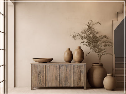 Lotus Rustic Modern 4 Door Multi Purpose Console — Crafters and Weavers