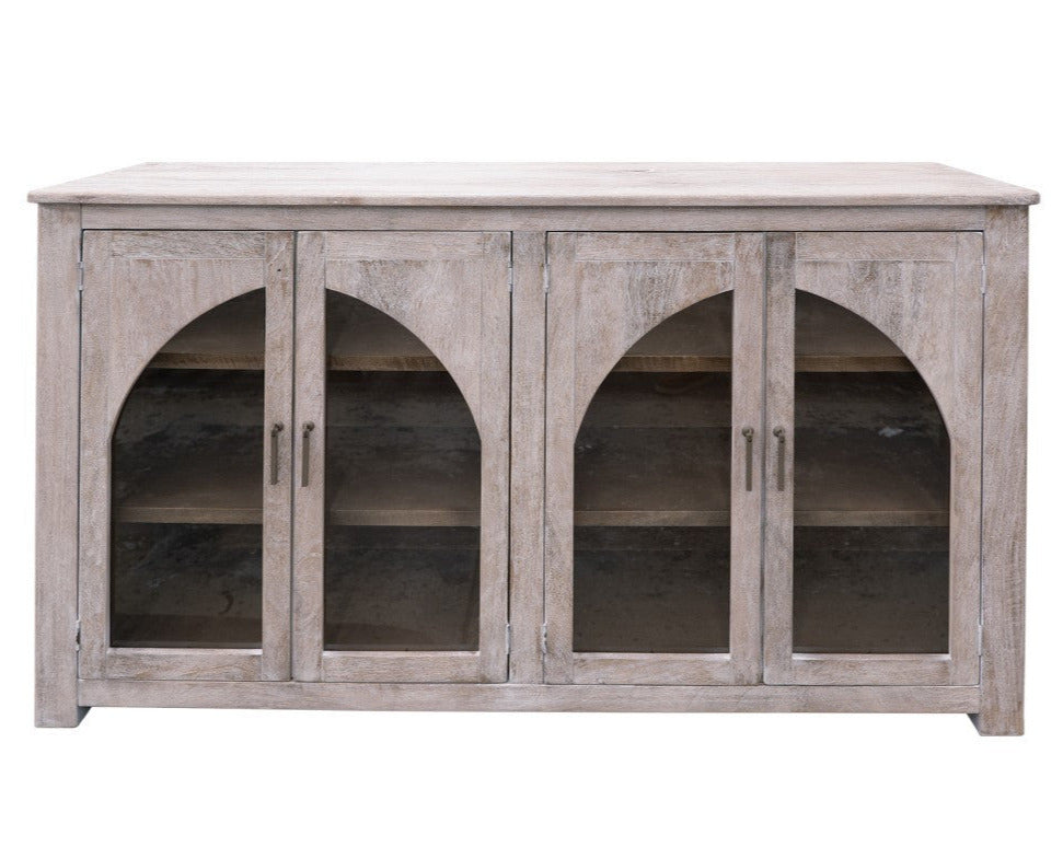 Acropolis Solid Wood 4-Door Multi-Purpose Console - 70" — Crafters and ...