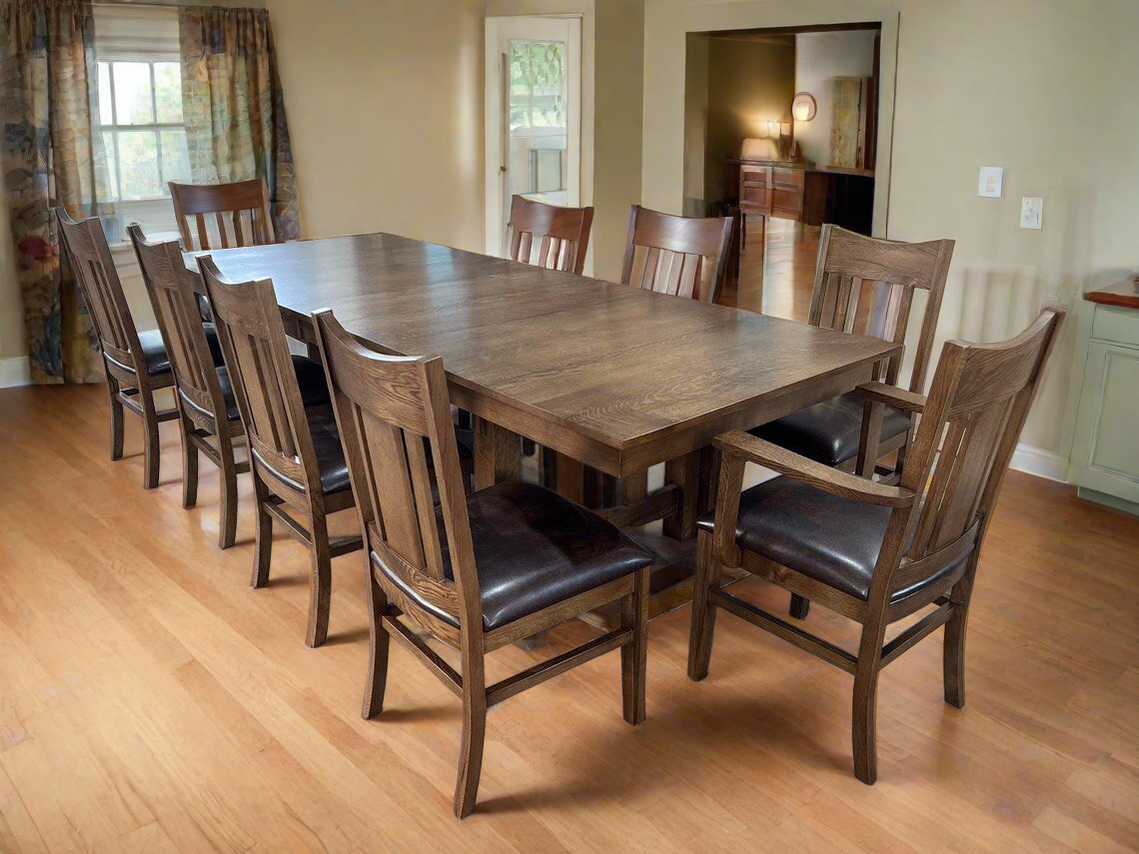 Mission Stow Leaf Dining Table Set – Solid Wood, 2 Colors — Crafters ...