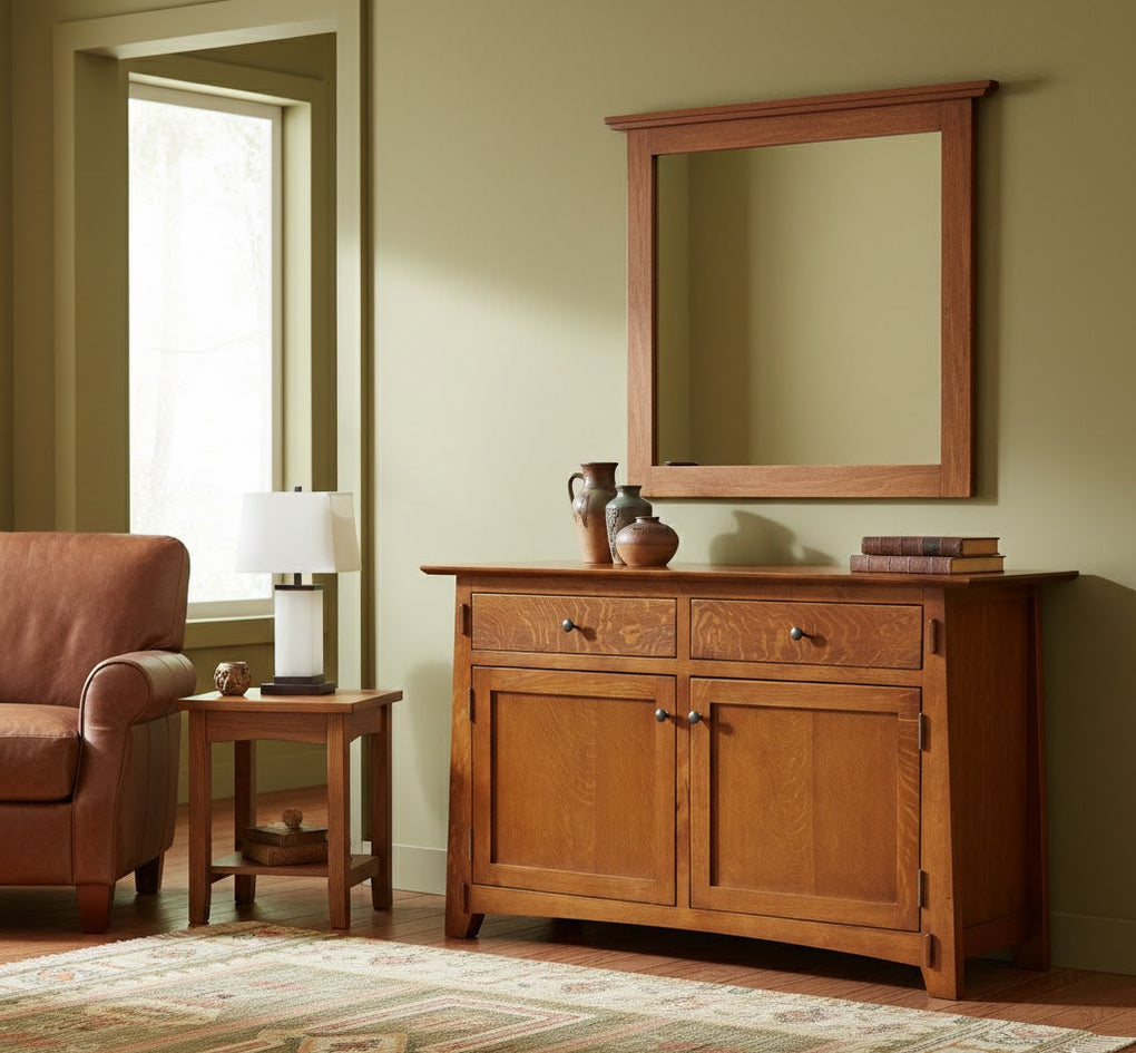 Mission Quarter Sawn Oak Cabinet Entryway Console Michael's Cherry ...