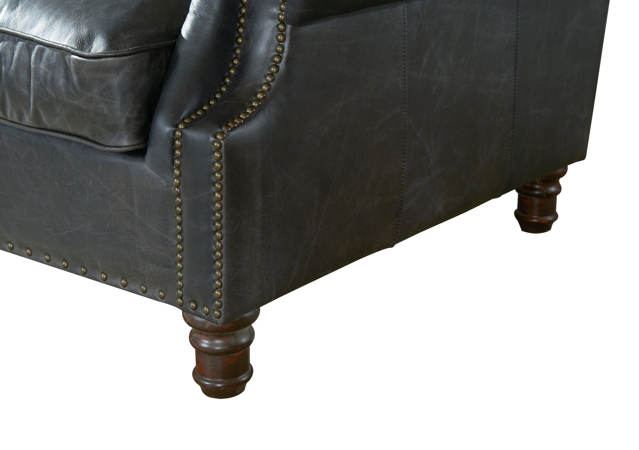 Buy English Rolled Arm Sofa - Slate Leather Online in the USA ...