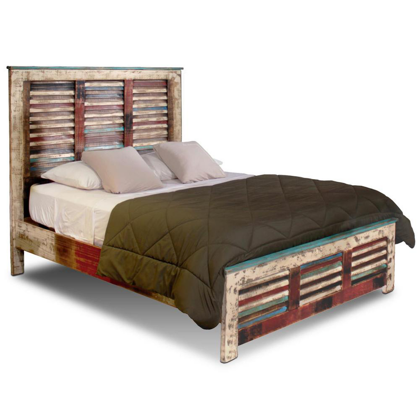 Buy La Boca Solid Wood Shutter Bed in the USA | Crafters and Weavers