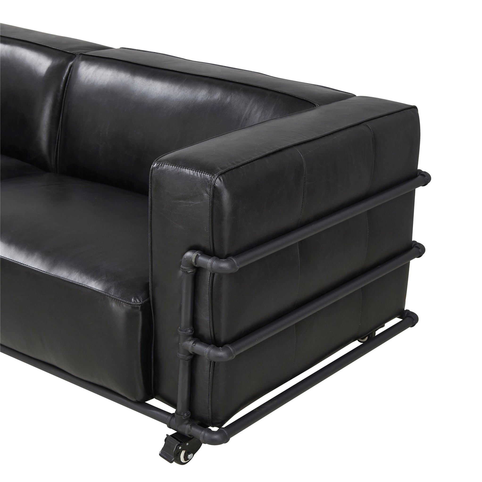 Buy Henry Industrial Modern Leather Sofa Online in the USA — Crafters ...