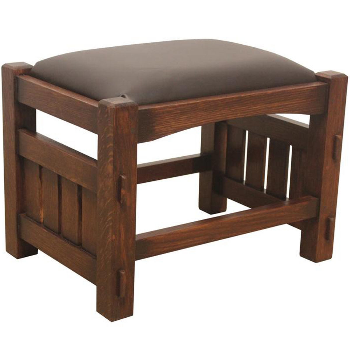 Buy Mission Oak Footstool - Wide Spindles in USA — Crafters and Weavers