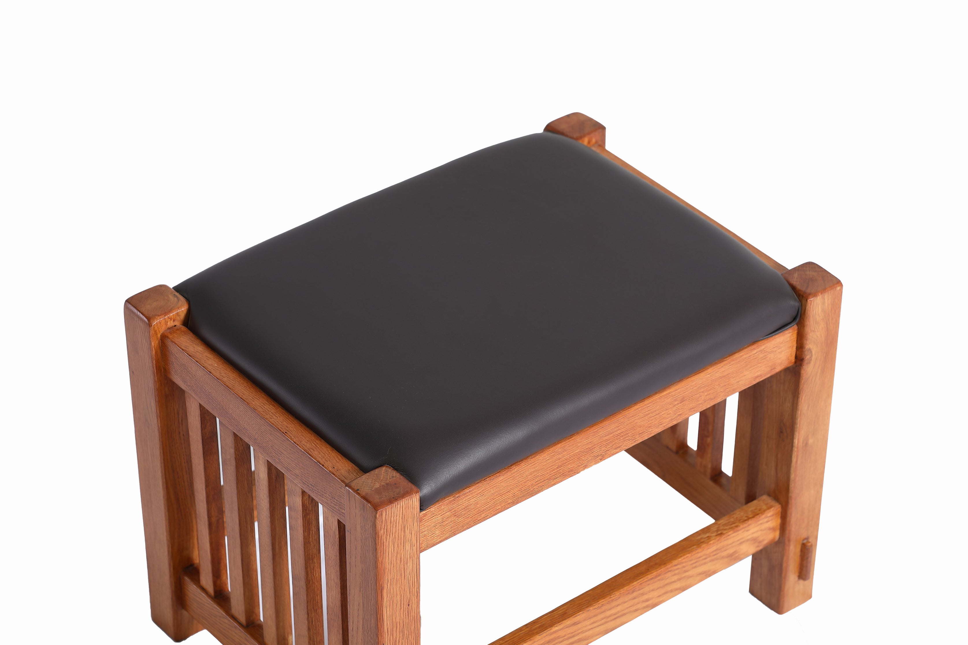 Mission / Arts & Crafts Style Oak Foot Stool / Ottoman with Spindles ...