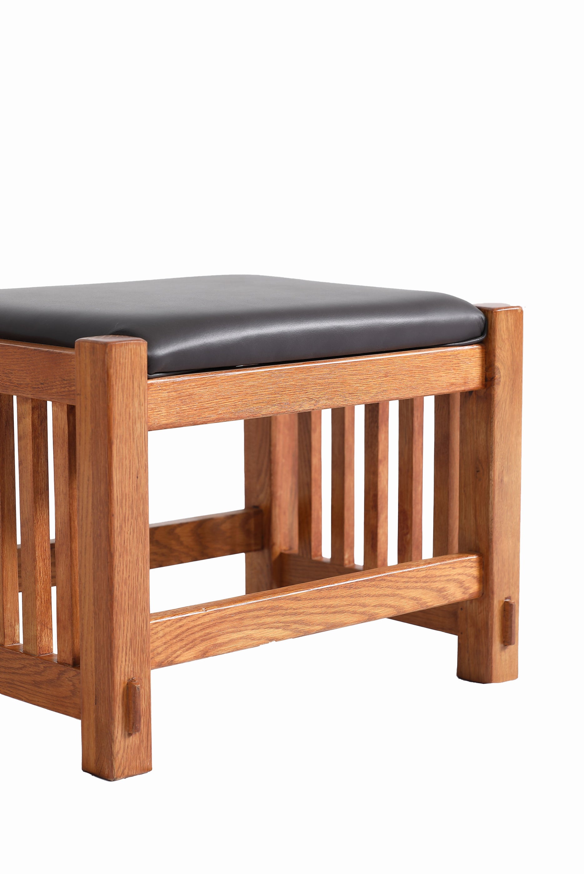 Buy Mission Oak Foot Stool with Spindles in USA — Crafters and Weavers