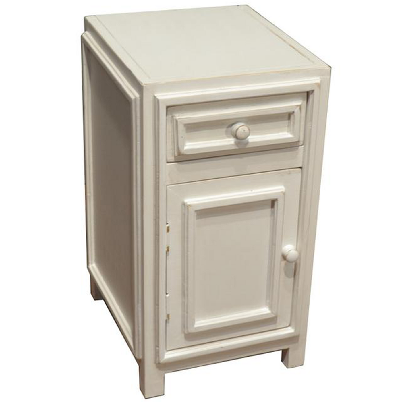 Rustic Farmhouse Solid Pine Wood Distressed White End Table — Crafters ...