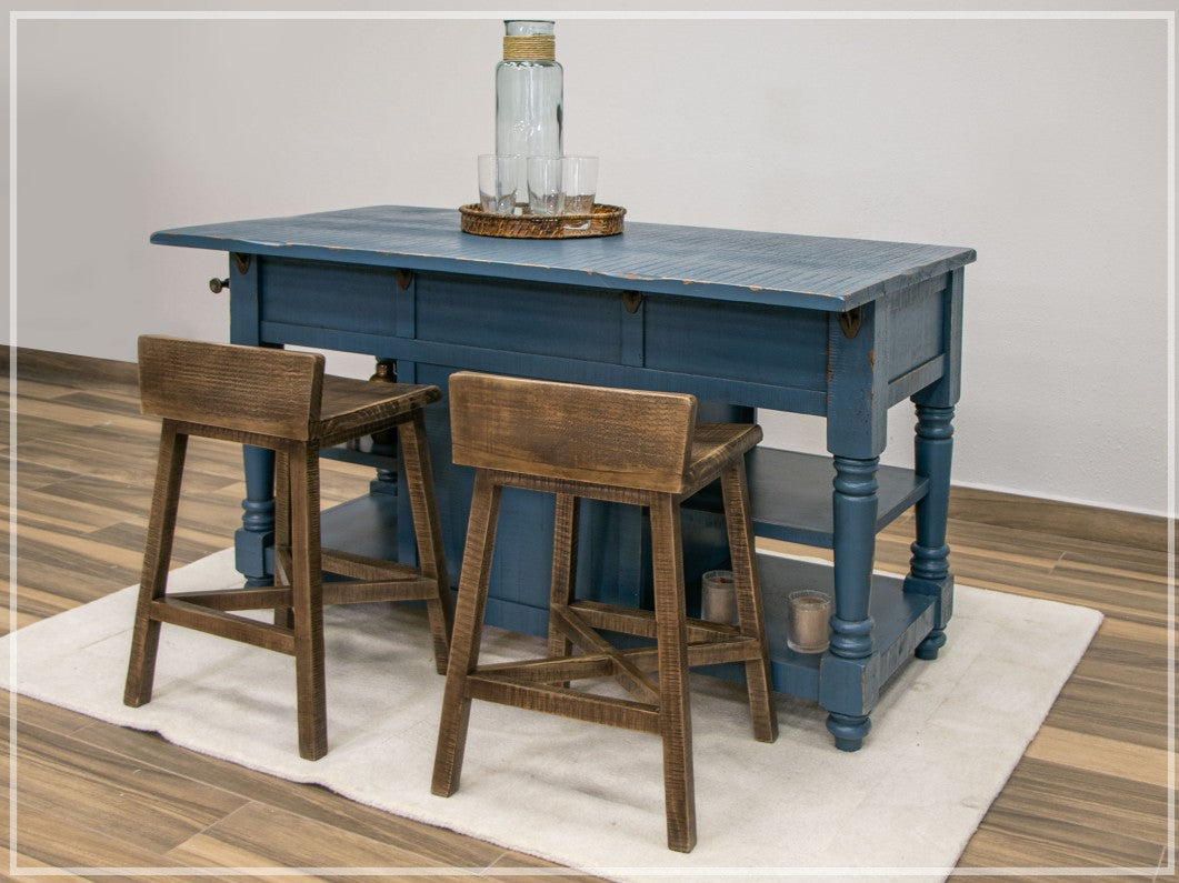 Stonegate Kitchen Island - Blue — Crafters and Weavers