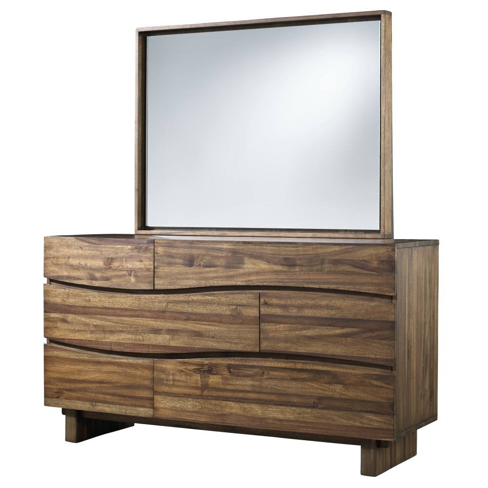 Rustic Modern Solid Exotic Wood Vibrant 6 Drawer Contemporary Dresser ...