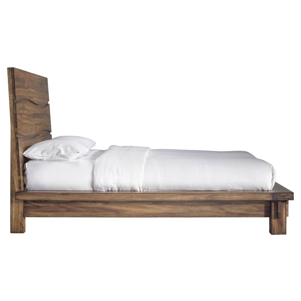 Contemporary Rustic Modern Natural Finish Solid Wood Platform Bed ...