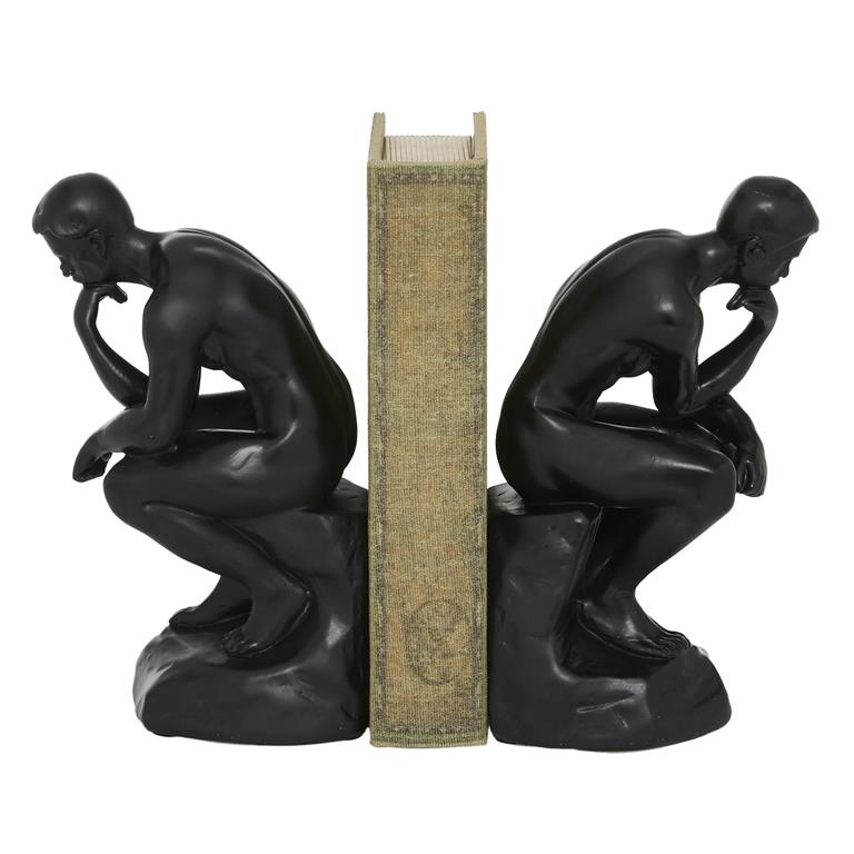 BLACK VINTAGE PEOPLE BOOKENDS 5"L x 4"W x 9"H — Crafters and Weavers