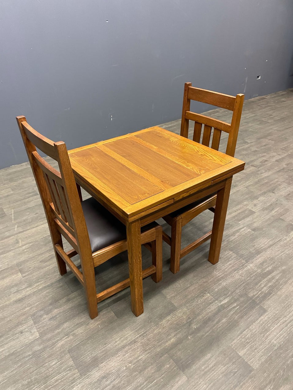 Buy Mission Oak Kitchen Table with 2 Leaves and 4 Oak Dining Chairs in ...
