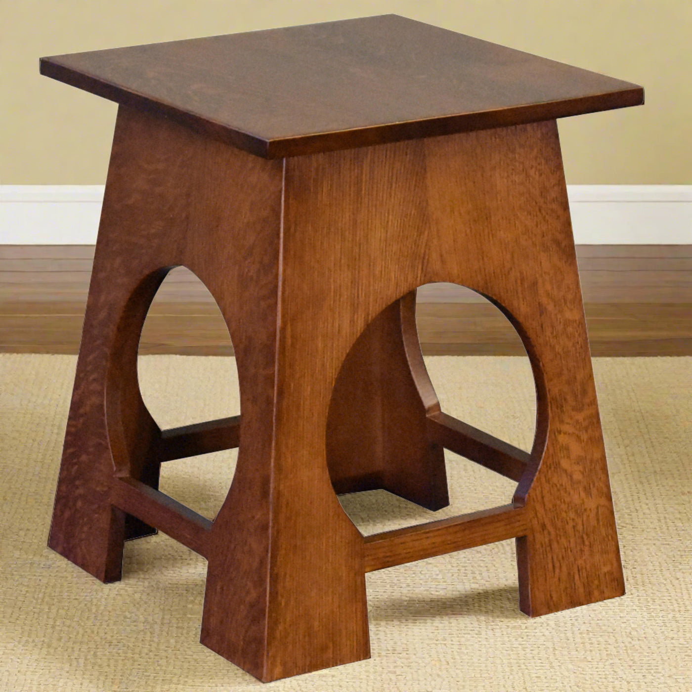 Arts and Crafts / Mission Style Solid Oak Taboret Square End Table ...