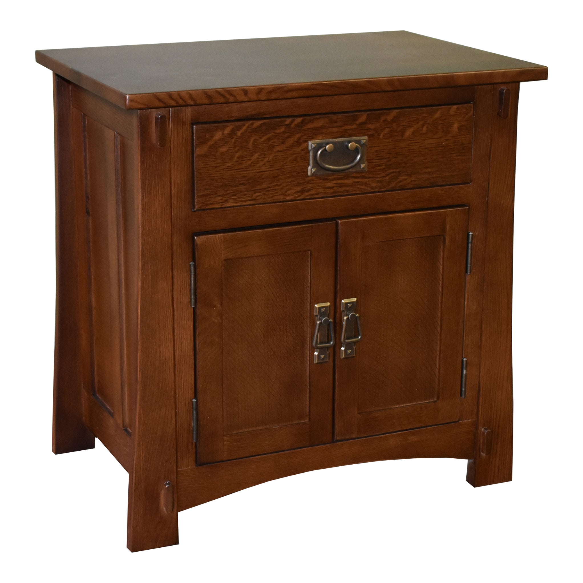 Mission Craftsman Quarter Sawn Oak 2 Door, 1 Drawer Nightstand ...