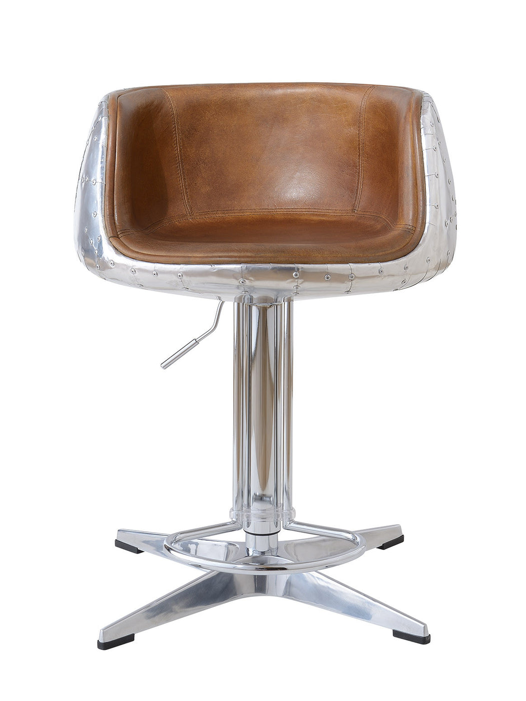 Buy Aviator Adjustable Height Bar Stool - Light Brown Leather in the ...