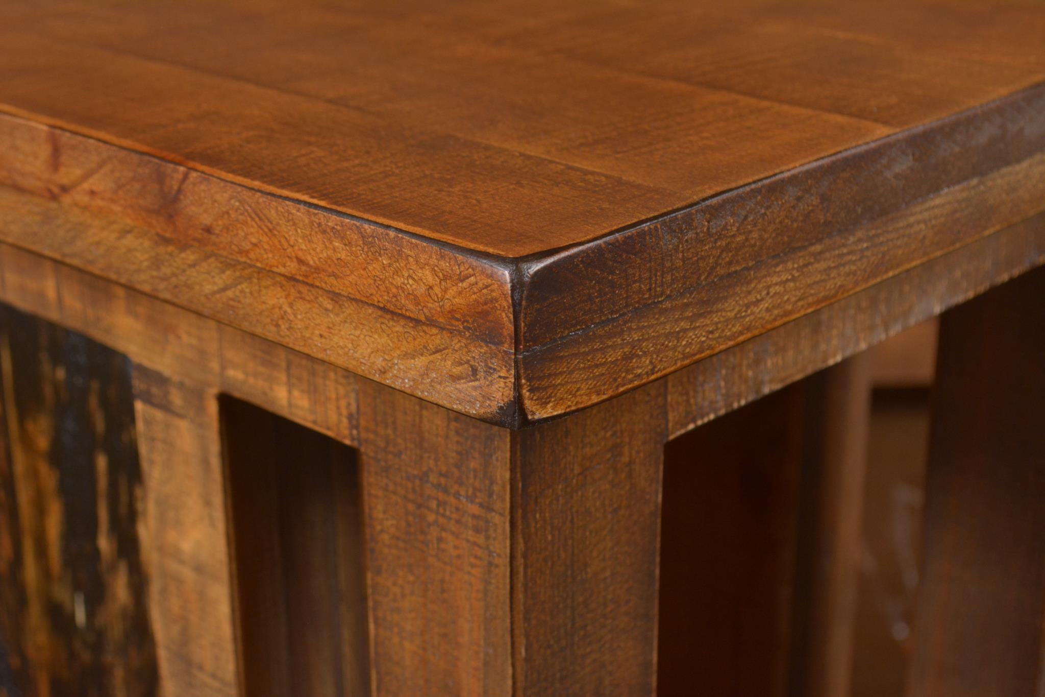 Contemporary Rustic Modern Solid Natural Wood Open Side Table - Brown ...