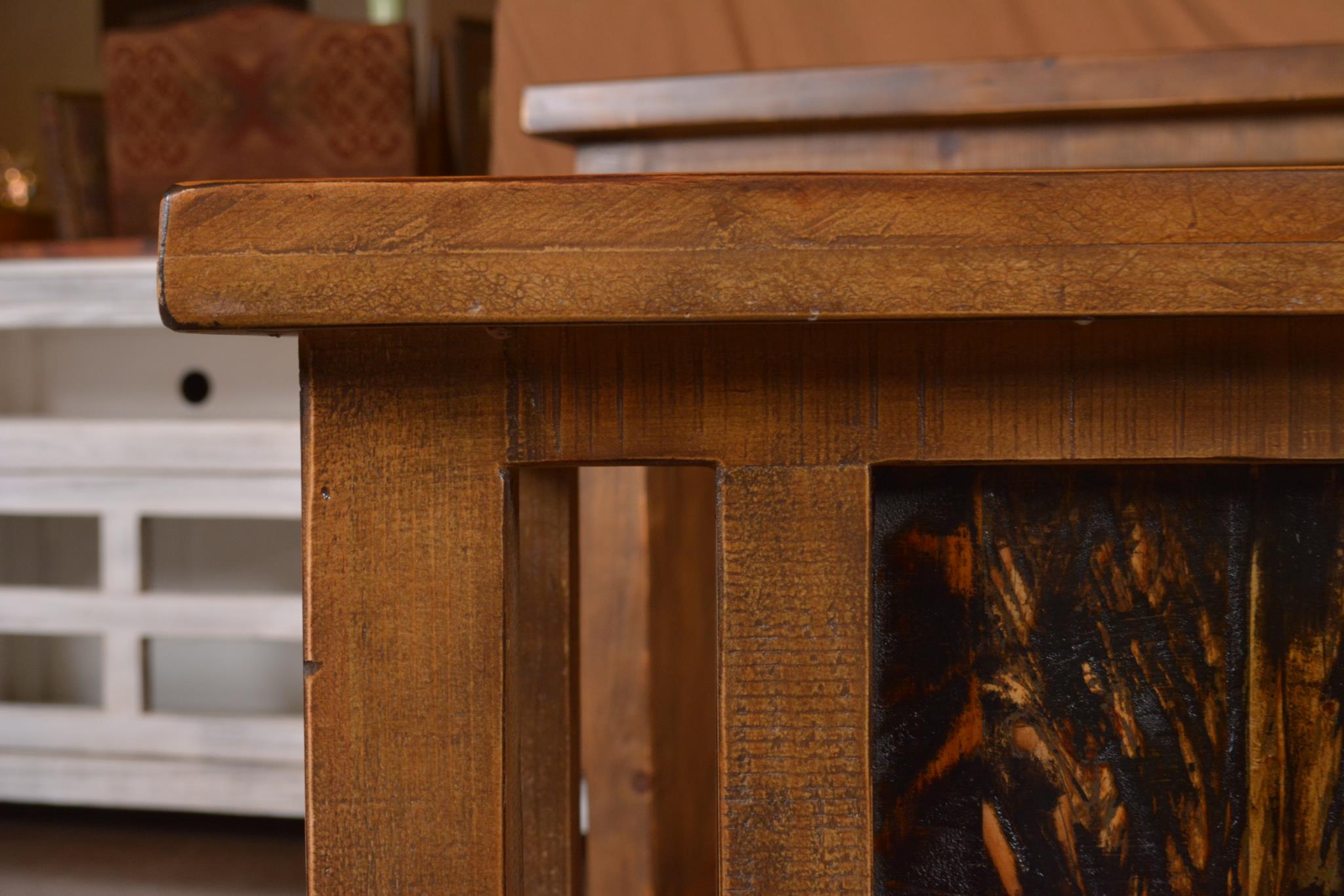 Contemporary Rustic Modern Solid Natural Wood Open Side Table - Brown ...