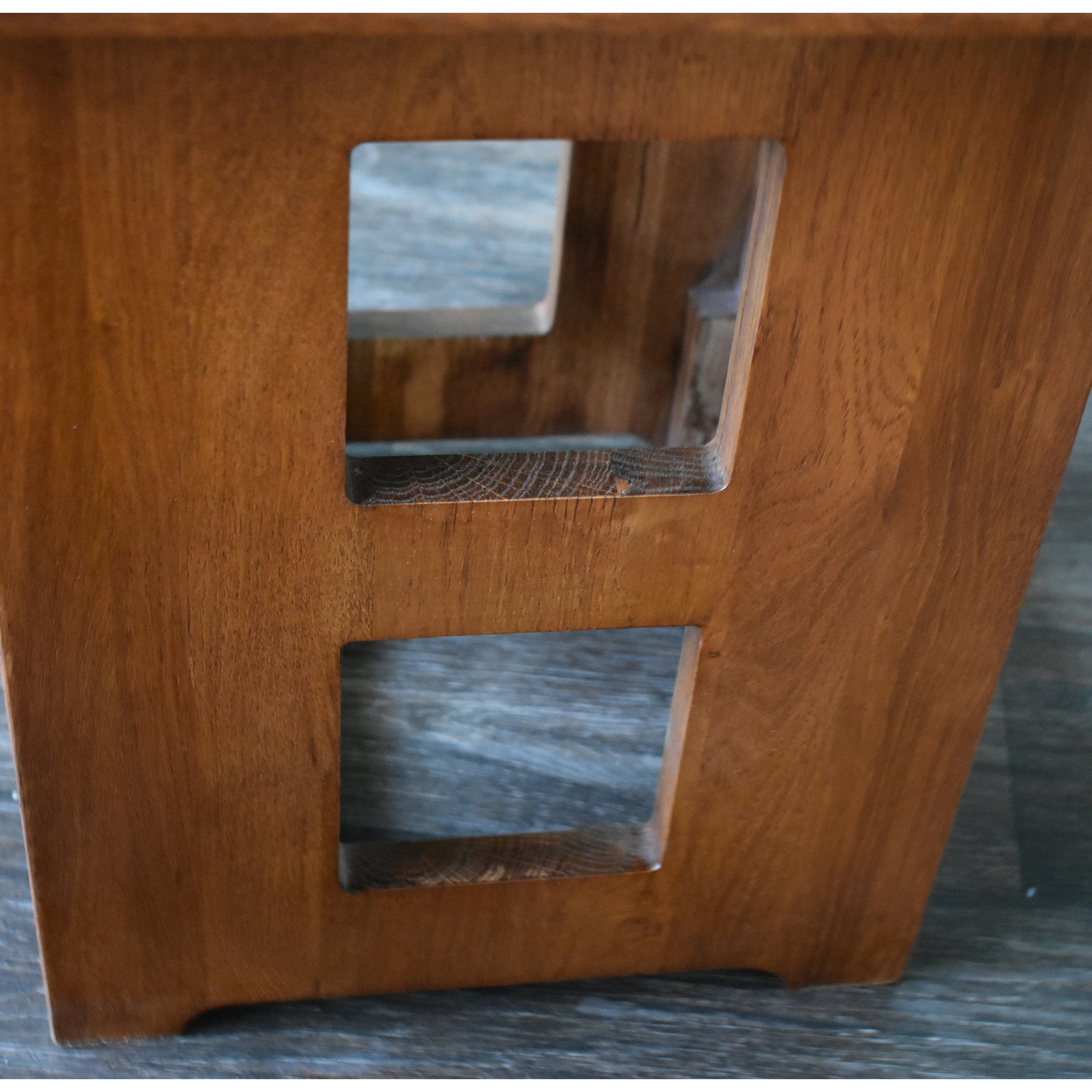 Mission Oak Square End Table with Cut Outs — Crafters and Weavers