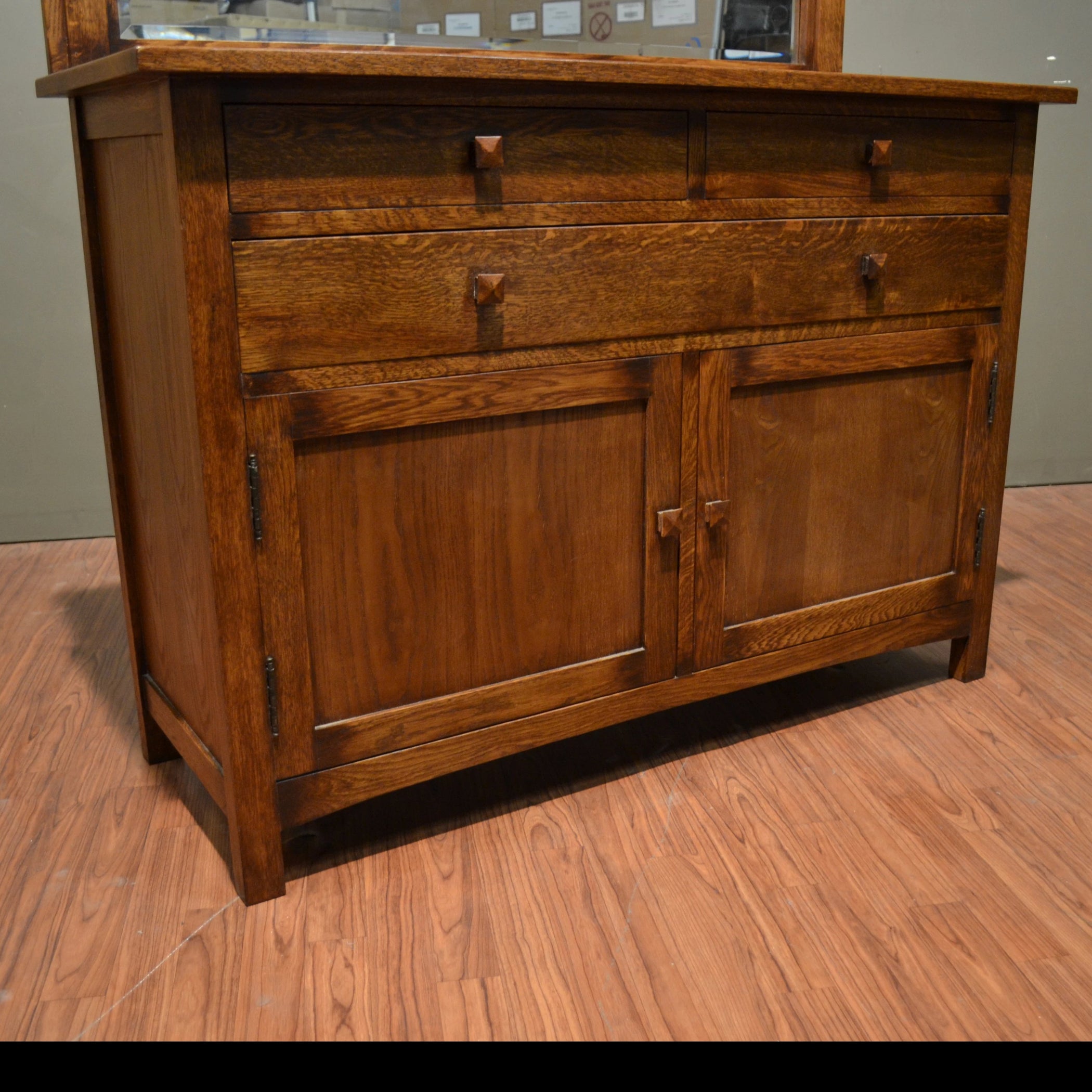 Mission Buffet Cabinet with Mirror - Dark - 50" — Crafters and Weavers