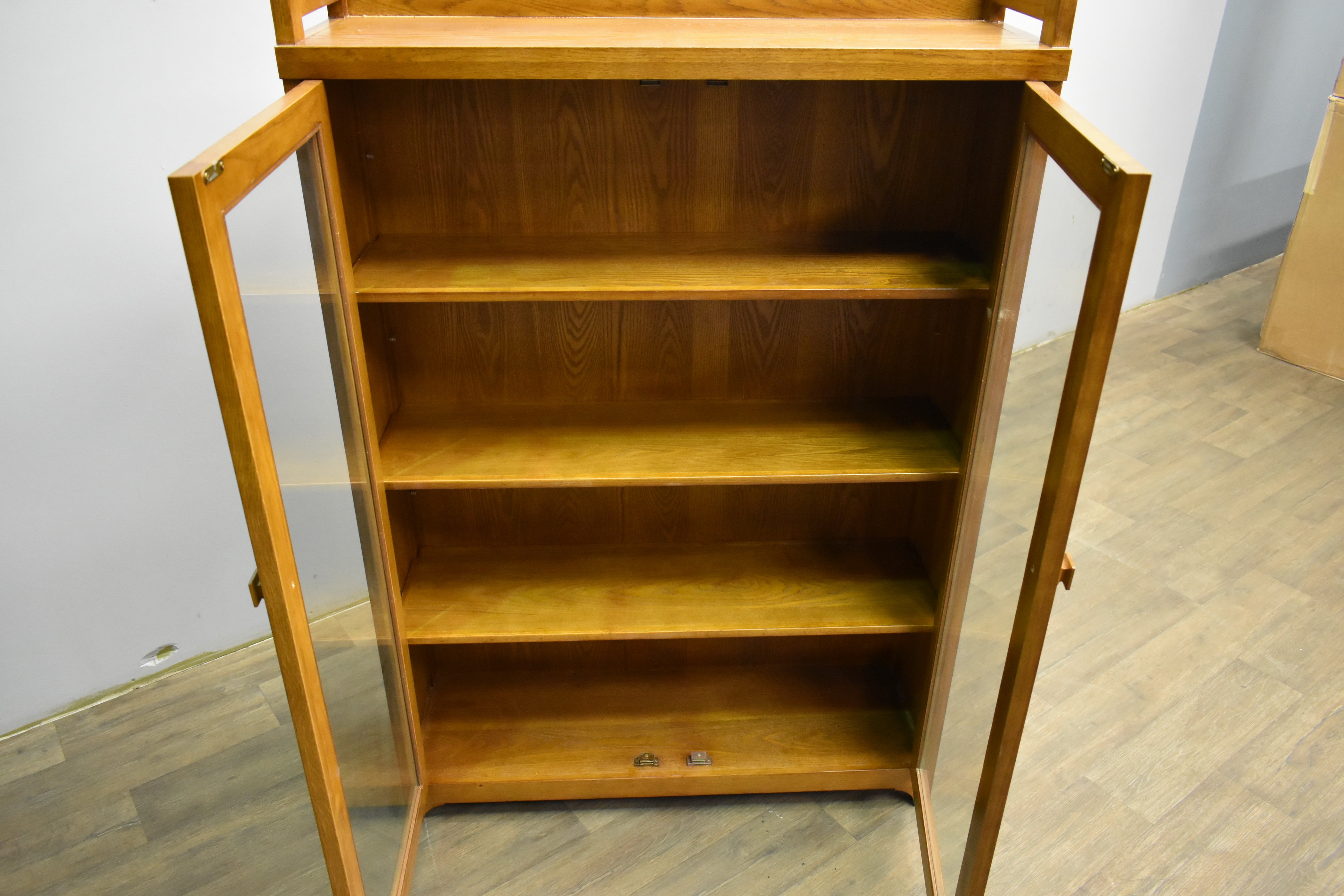 Mission Bookcase-Curio Cabinet Michael`s Cherry — Crafters and Weavers