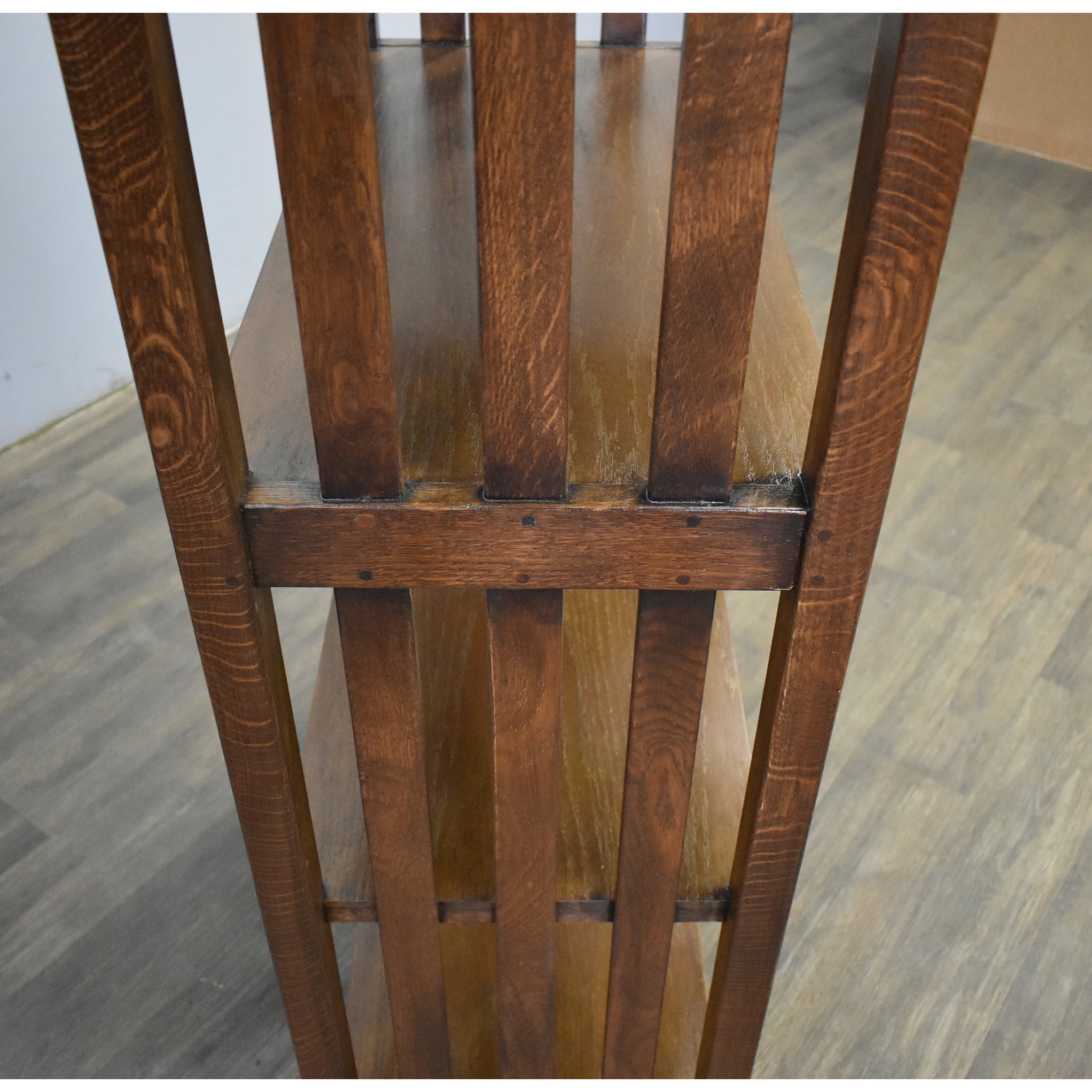 Mission Style / Arts & Crafts Solid Oak 4 Shelf Bookcase with Spindles ...