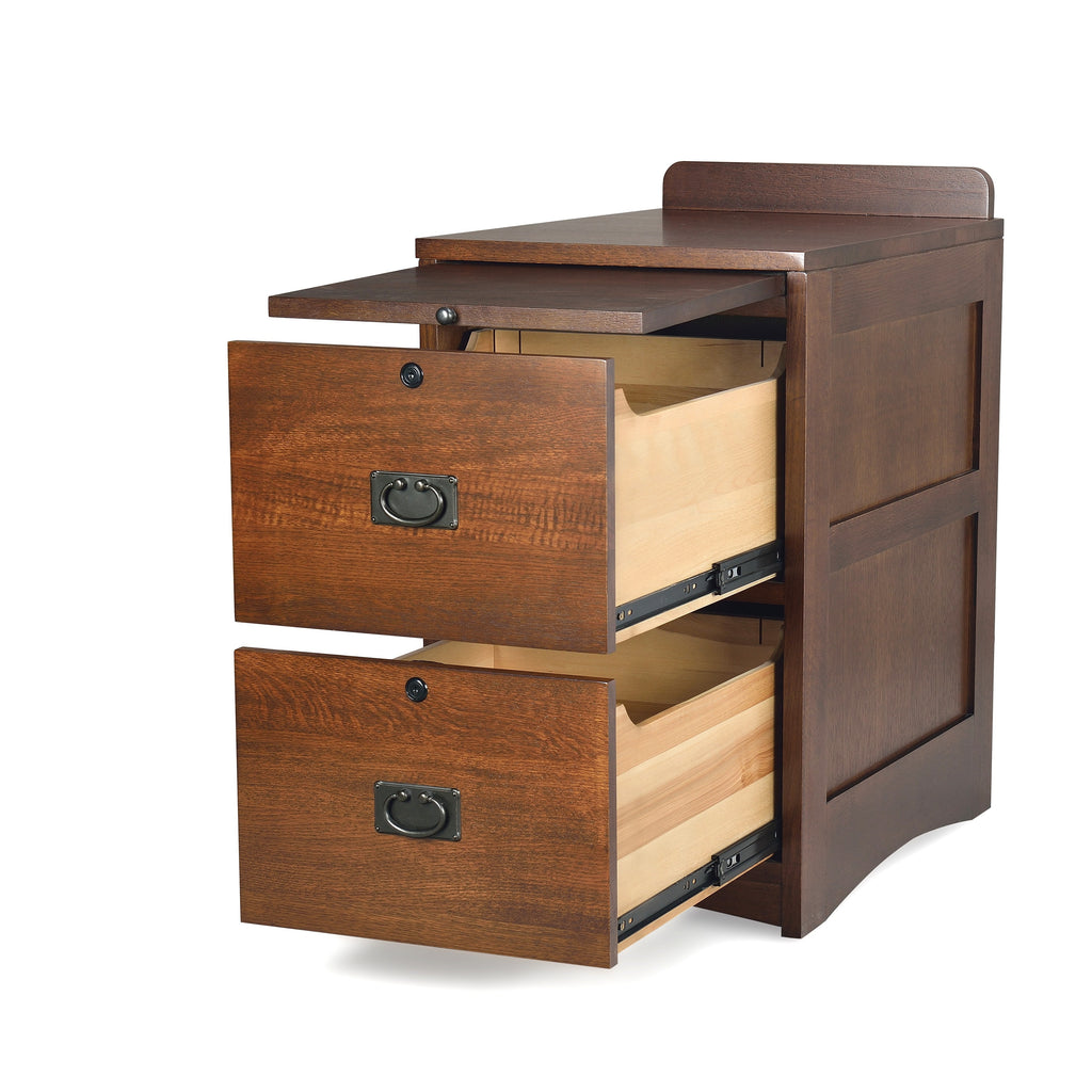 Mission style small wood file cabinet — Crafters and Weavers