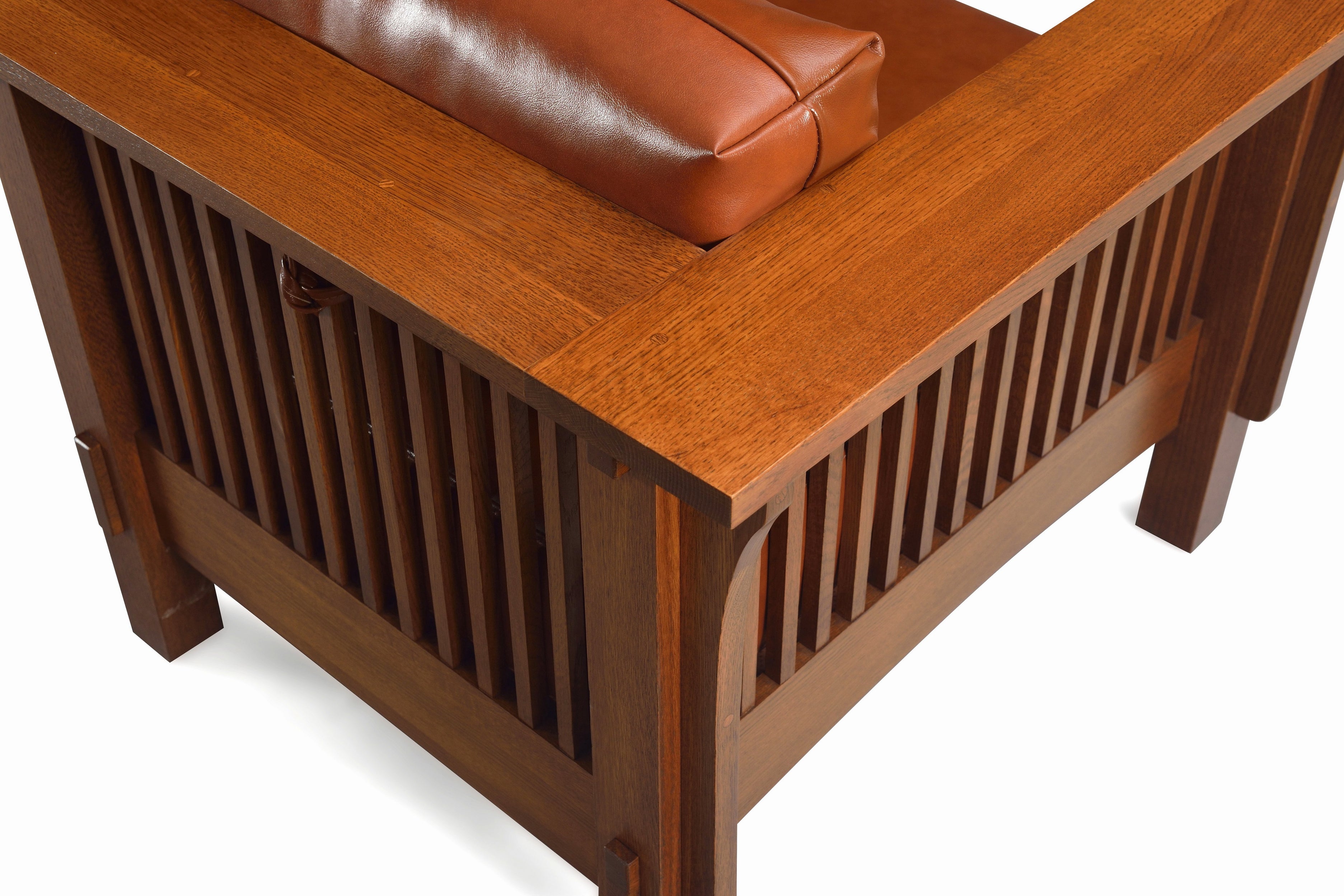 Craftsman Crofter Mission Style Arm Chair - Russet Brown Leather (RB1 ...