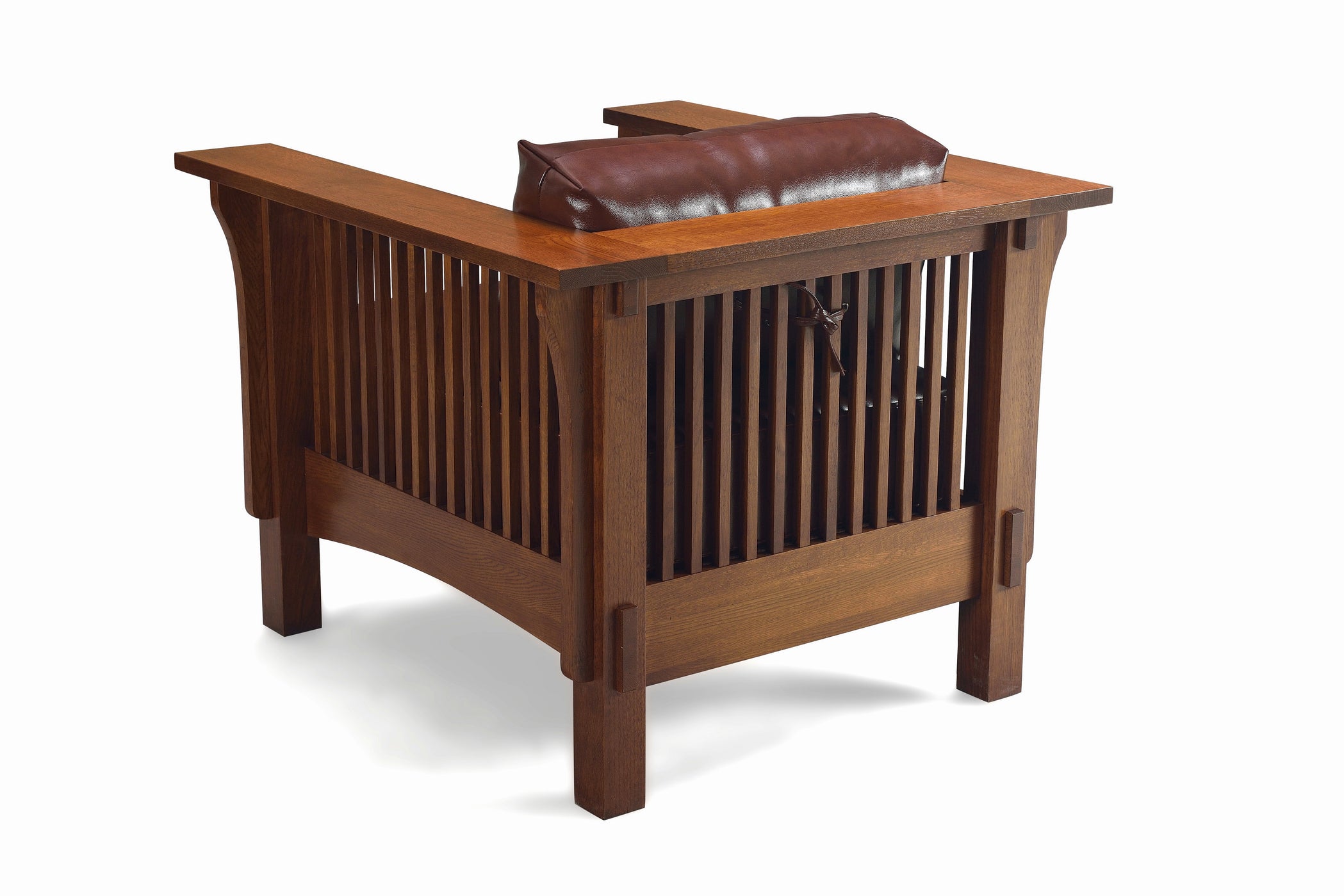 Craftsman Crofter Mission Style Arm Chair - Russet Brown Leather (RB1 ...