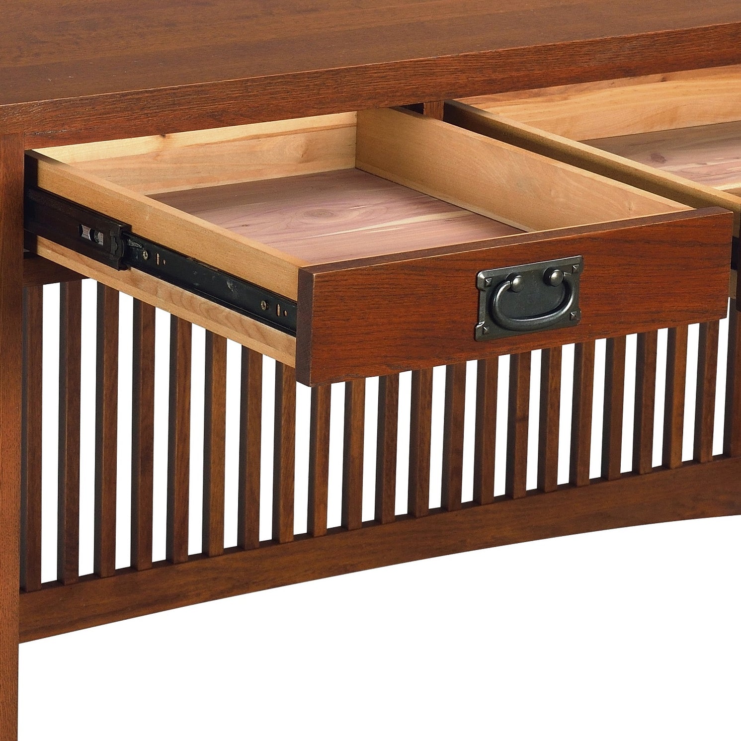 Mission Style Solid Oak 3 Drawer Library Desk — Crafters and Weavers