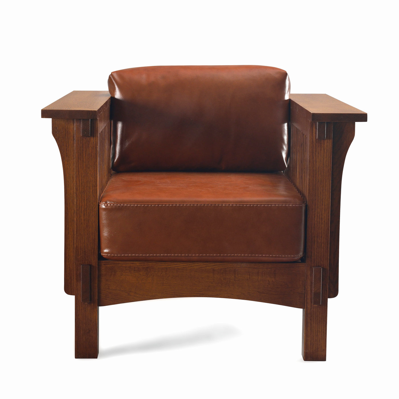 Craftsman Crofter Mission Style Arm Chair - Russet Brown Leather (RB1 ...