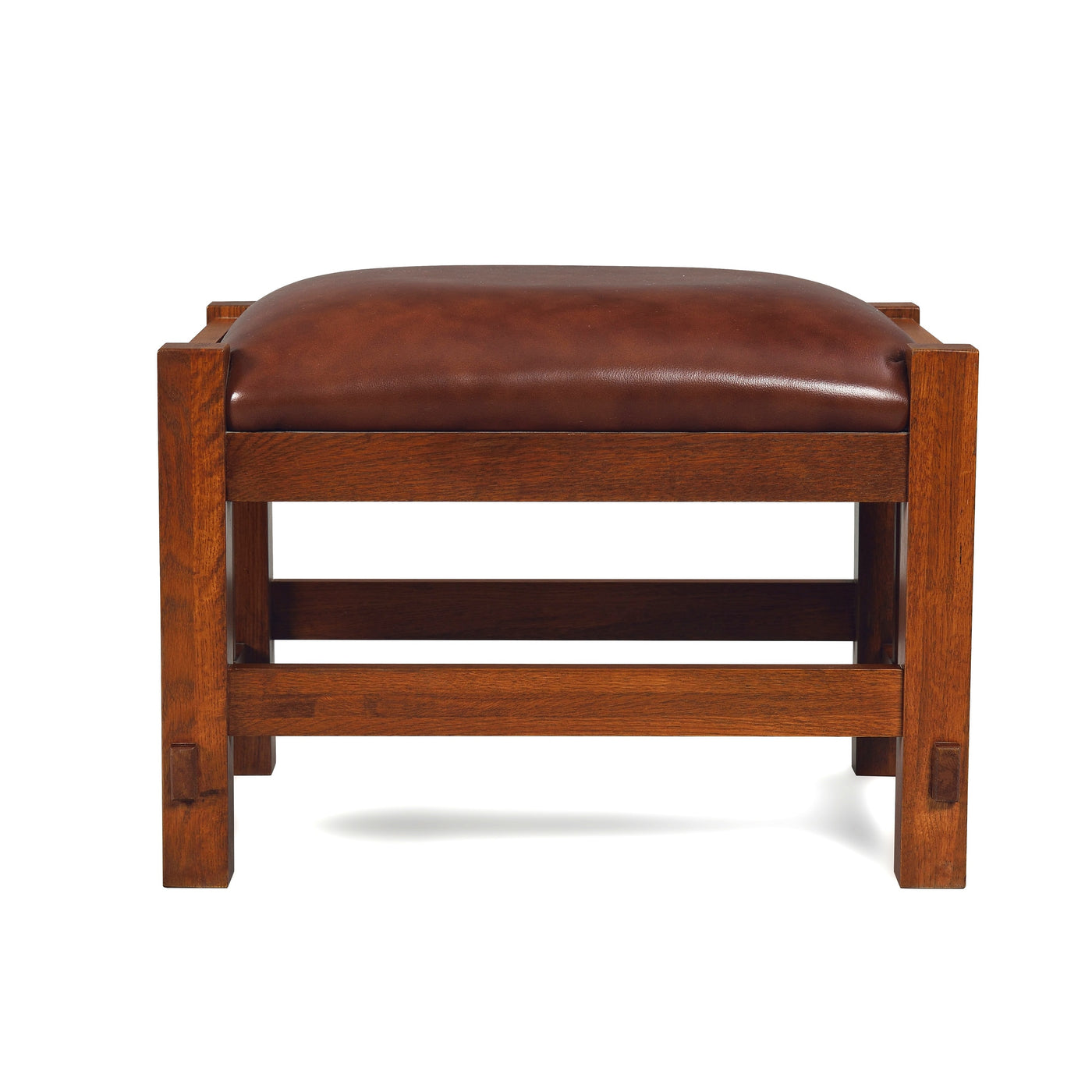 Mission Spindle Stool - Quarter Sawn Oak & Leather #1515 — Crafters and ...