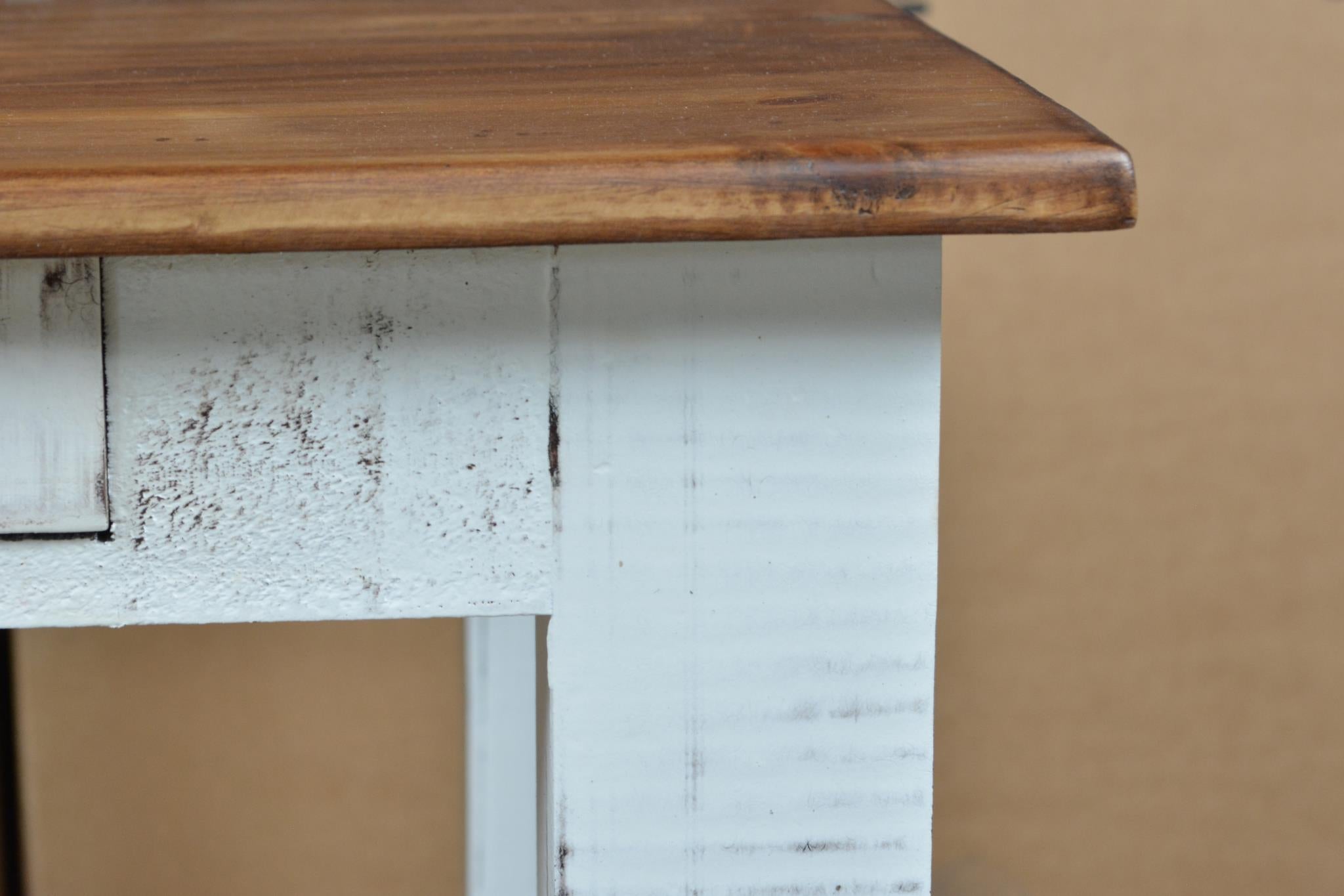 Distressed White Industrial Solid Wood Console Sofa Table — Crafters ...